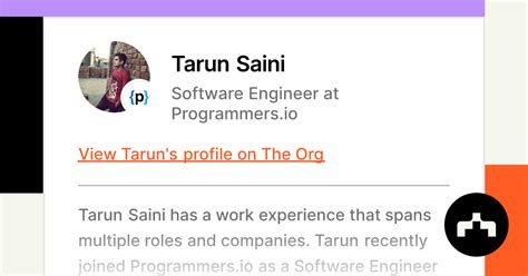 Tarun Saini Software Engineer At The Org