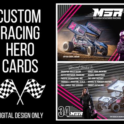 Racing Hero Card Template Etsy