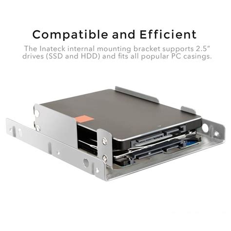Storite Solid Steel Ssd Hdd 2 5 To 3 5 Mounting Bracket Kit Silver Steel Hard Drive