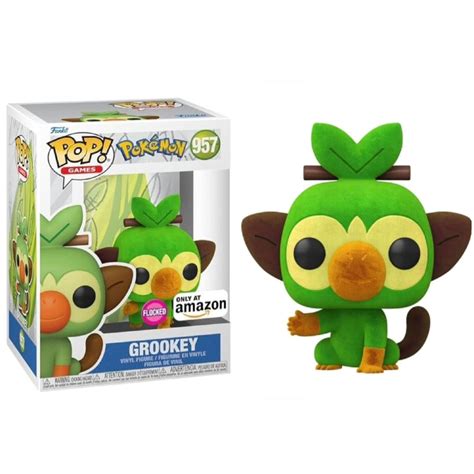 Funko Pop Keychain Chaveiro Games Pokémon Grookey 957 Flocked Moça