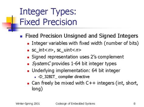 Data Types In System C Part Of Hwsw