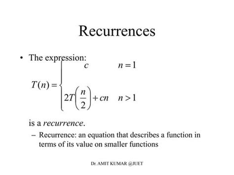 Recurrenceandmastertheoremppt