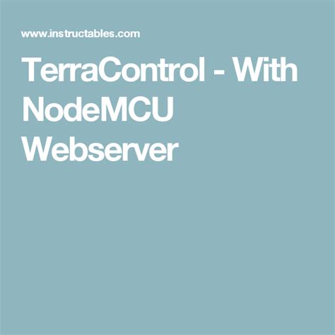 TerraControl With NodeMCU Webserver