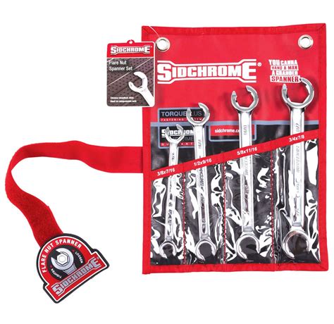 Sidchrome Scmt21459 4 Piece Flare Nut Spanner Set Af Flare Nut