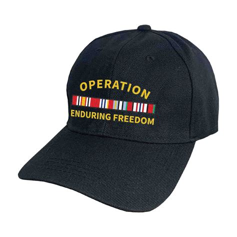 Operation Enduring Freedom Veteran Black Hat With Three Ribbons
