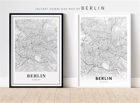 Download Berlin Map Print Berlin Map Poster Printable Berlin Digital