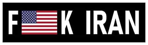 F Iran With Us Flag Sticker Large 3x9 Anti Iran Sucks