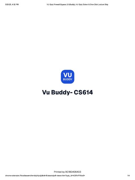 Vu Quiz Firewall Bypass Vubuddy Apdf 2nd Mc Pdf