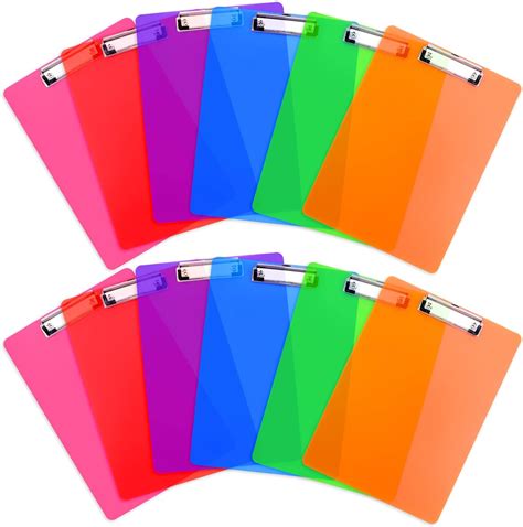 12 Pack Plastic Clipboardsclip Boards 125 X 9 With Low Profile