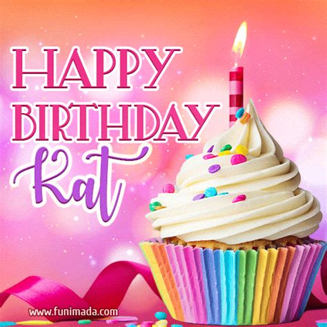 Colorful Cupcake Happy Birthday Kat Animated  Download On
