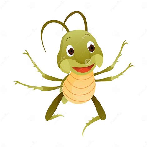 Playful Cartoon Grasshopper Character In A Dynamic Pose Stock Vector Illustration Of Outdoor