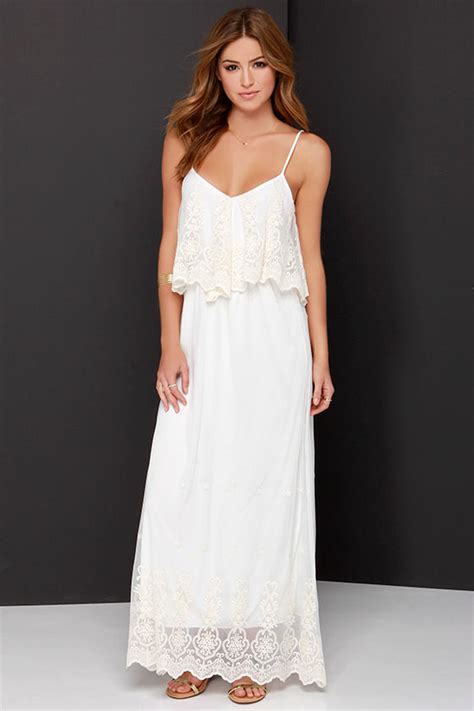 Lace Maxi Dress Cream And Ivory Dress White Dress 5800 Lulus
