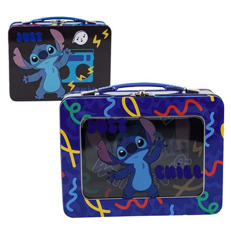 Disney Lilo And Stitch Tin Lunchbox With 3d Window X Large Stitch With Boombox 1 Piece