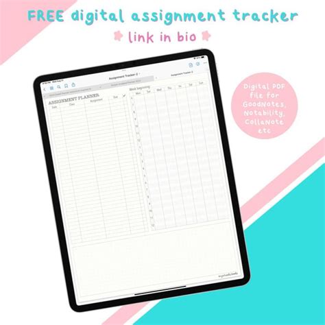 Free Assignment Homework Tracker Link In Comments Rgoodnotes