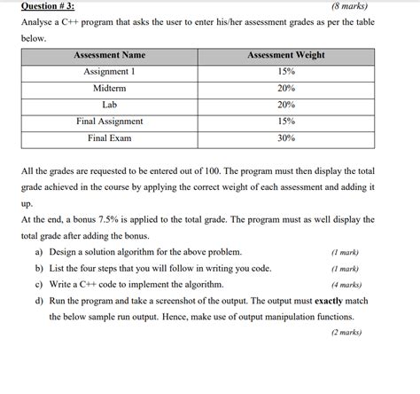Solved Question Marks Analyse A C Program That Chegg