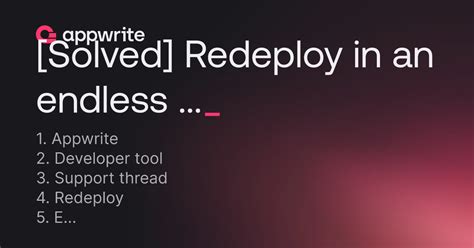 Solved Redeploy In An Endless Loop Threads Appwrite