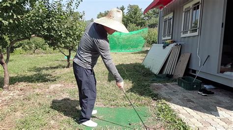 초보농부 밭데기 야외 골프연습장 ⛳ 숏게임 아이언샷 어프로치샷 초보골프 자세 똑딱볼 칩샷스윙 어슬프네요~ Golf Short