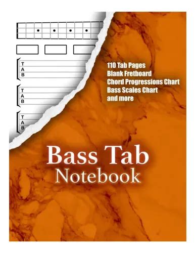 Livro Bass Tab Notebook Unique Blank Bass Tablature Manuscript Paper