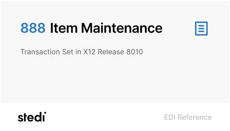 X12 Edi 888 Item Maintenance Stedi