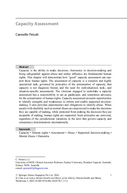 Pdf Capacity Assessment