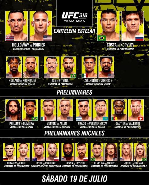Cartelera Horario Y Dónde Ver Ufc 318 En España Vavel España