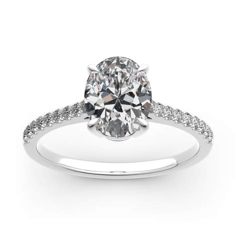 Jeulia Piedra Oval Con Corte Anillo De 10k14k18k Oro Blanco Mx