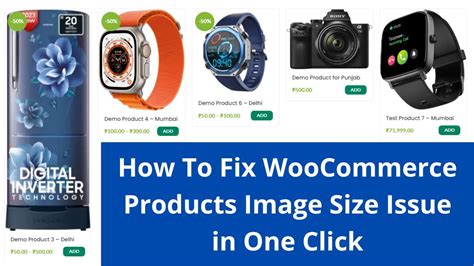 how to fix woocommerce products image size issue in one click hindi