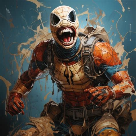 Premium Ai Image Crazy Spider Man Furious Mad Portrait Expressive