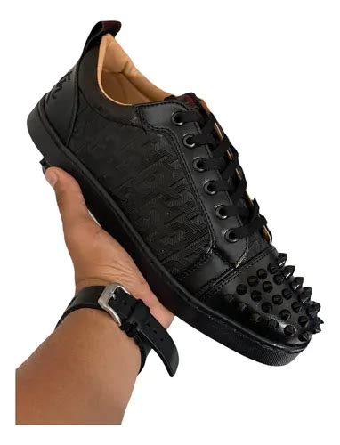 Tenis Suela Roja Hombre Negro Picos Sneakers Choclo Meses Sin Interés