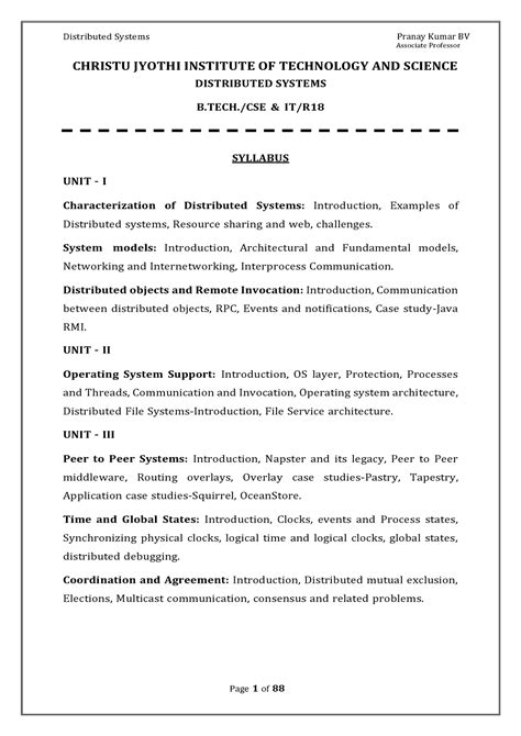 Distributed Systems Pranay CHRISTU JYOTHI INSTITUTE OF TECHNOLOGY AND SCIENCE DISTRIBUTED