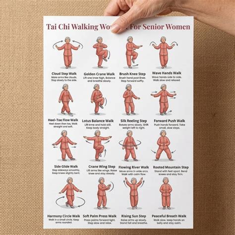 Printable Tai Chi Walking Workout For Women Senior Friendly Tai Chi