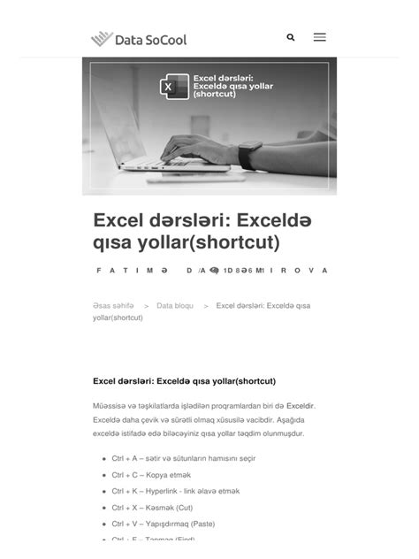 Excel De Rsle Ri Excelde Qa Sa Yollar Shortcut Dat Pdf