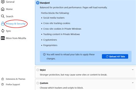 how to disable cookies in firefox