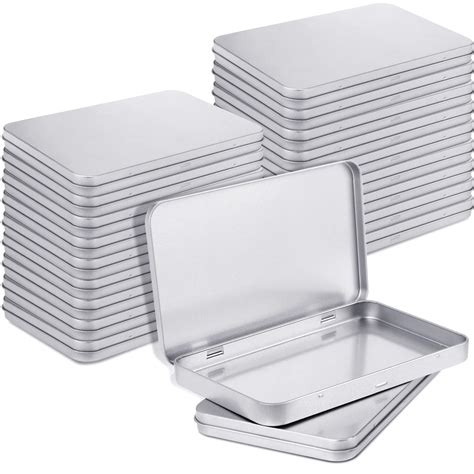 Rectangular Metal Tin Box With Lid Metal Hinged Lid Tin Metal Empty Tin
