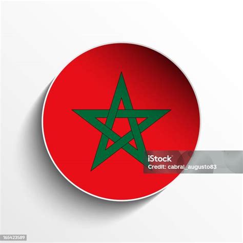 Ilustración De Pegatina De Bandera Botón De Marruecos Y Más Vectores Libres De Derechos De