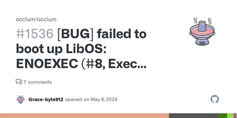 Bug Failed To Boot Up Libos Enoexec 8 Exec Format Error Unknown Executable File Format