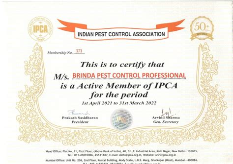 Certificate And Licenses Bpcp Pest C