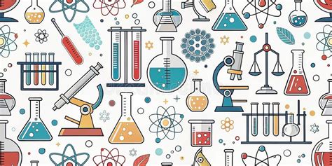 Vibrant Abstract Science Lab Pattern A Colorful Detailed Illustration