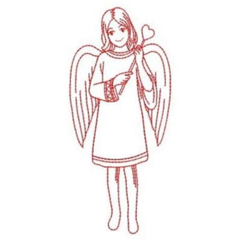 Redwork Angel Machine Embroidery Design Embroidery Library At