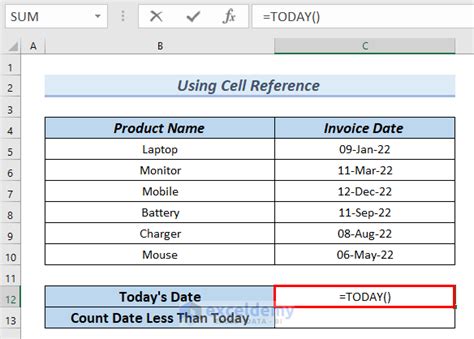How To Use Countif To Count Date Less Than Today In Excel