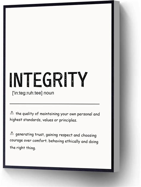Integrity Definition Modern Canvas Wall Art Teamwork Poster
