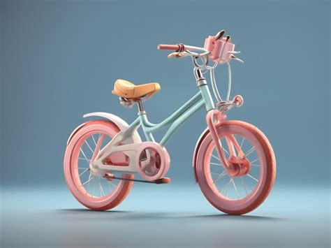 Premium Ai Image Tiny Cute Isometric 3d Render Bicycle
