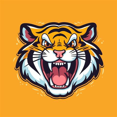 Premium Vector Cute Tiger Roaring Vector Illustration