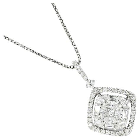 Natural Diamonds Pendant 165 Ct 18kt White Gold Statement Pendant