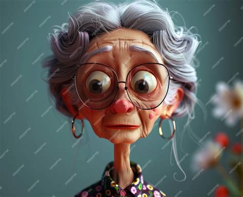 3d Cartoon Grandma Premium Ai Generated Image