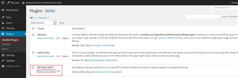 how to configure smtp authentication in multiplewordpress site to send emails