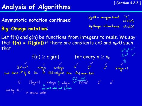 Analysis of Algorithms [ Section 4.1 ] Examples of functions important in CS: the constant ...