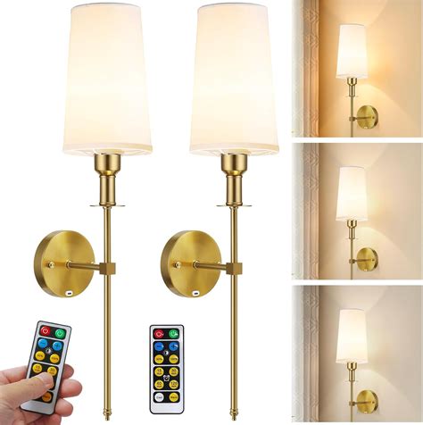 Wall Sconces Aipsun Set Of 2 Rechargeable Wall Lights Black Indoor
