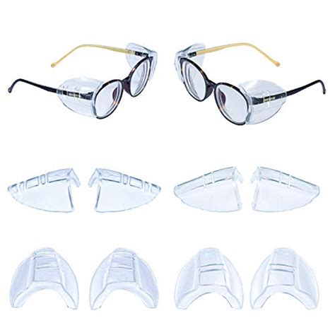 4 Pairs Safety Glasses Side Shields Slip On Clear Side Shields Flexible