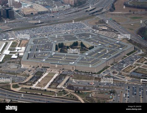 Aerial View Of The Pentagon From A Commercial Airliner Taking Off From